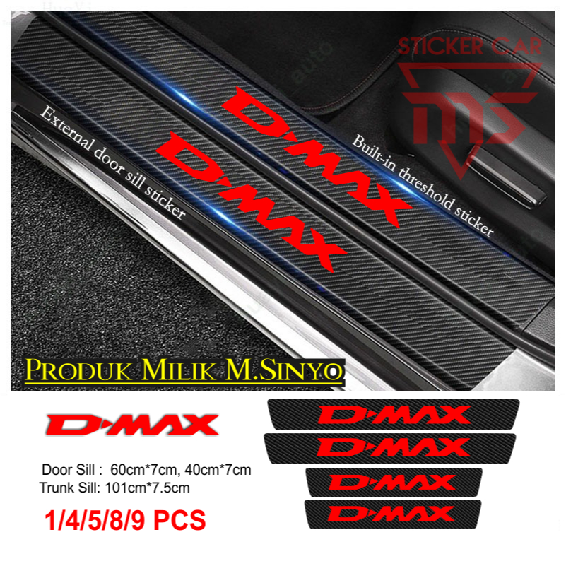 Jual stiker sticker mobil dmax d max karbon 3d protector door 4pcs ...