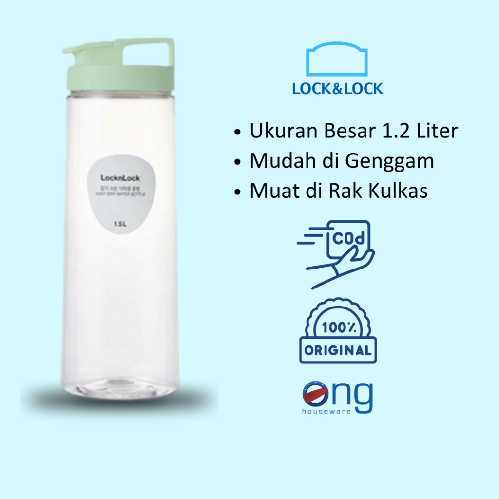 Jual Botol Air Minum Lock&Lock Easy Grip Water Bottle 1,2L Mint ...