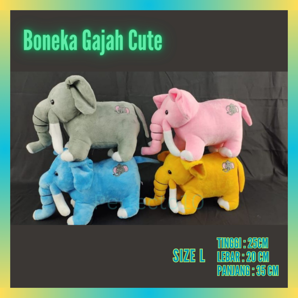 Jual Boneka Karakter Binatang Gajah Lucu Bahan Halus Isi Dakron cocok ...