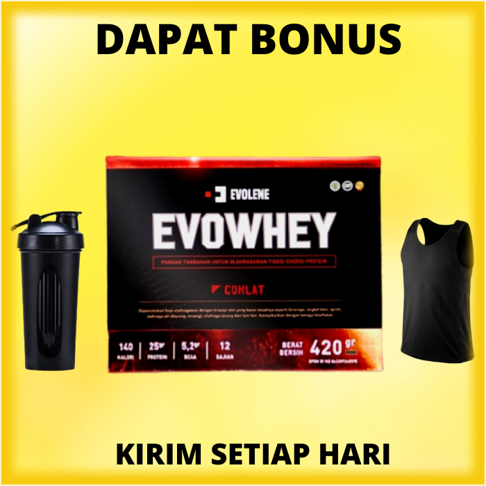 Jual EVOWHEY 12 SACHET EVOLENE PROTEIN 420 GRAM 420 GR BPOM HALAL MUI ...