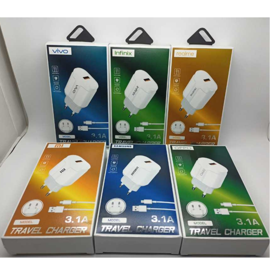 Jual CHARGER CASAN BRAND HP 1USB 3.1A MODEL S300 KABEL USB MICRO/USB ...