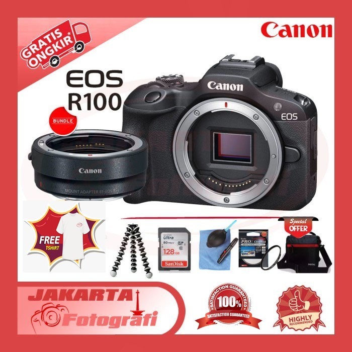 Jual Canon EOS R100 Kit 18-45mm Lens Mirrorless Camera | Shopee Indonesia