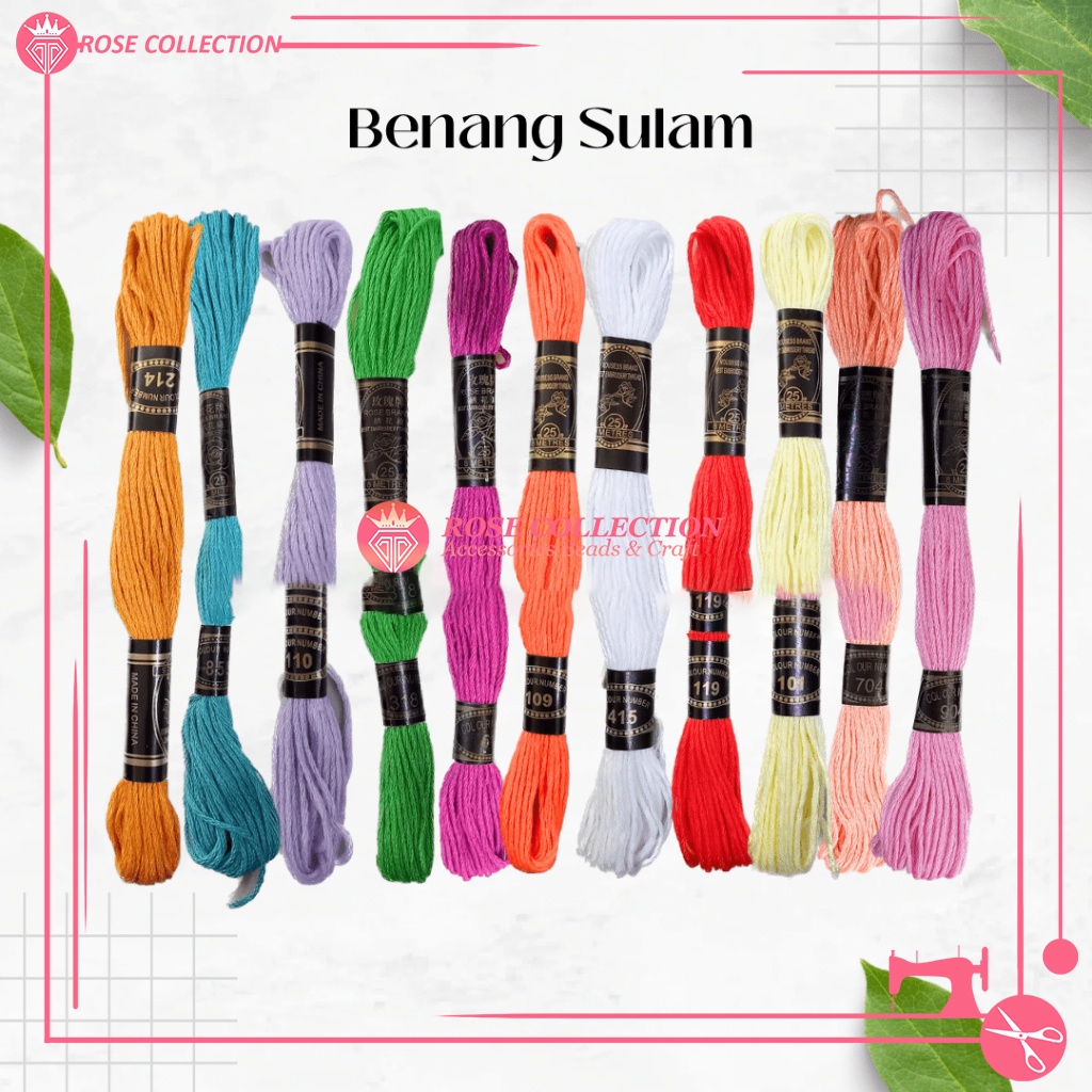 Jual Benang Jahit Khusus Kerajinan Flanel dan Menyulam Warna-Warni ...