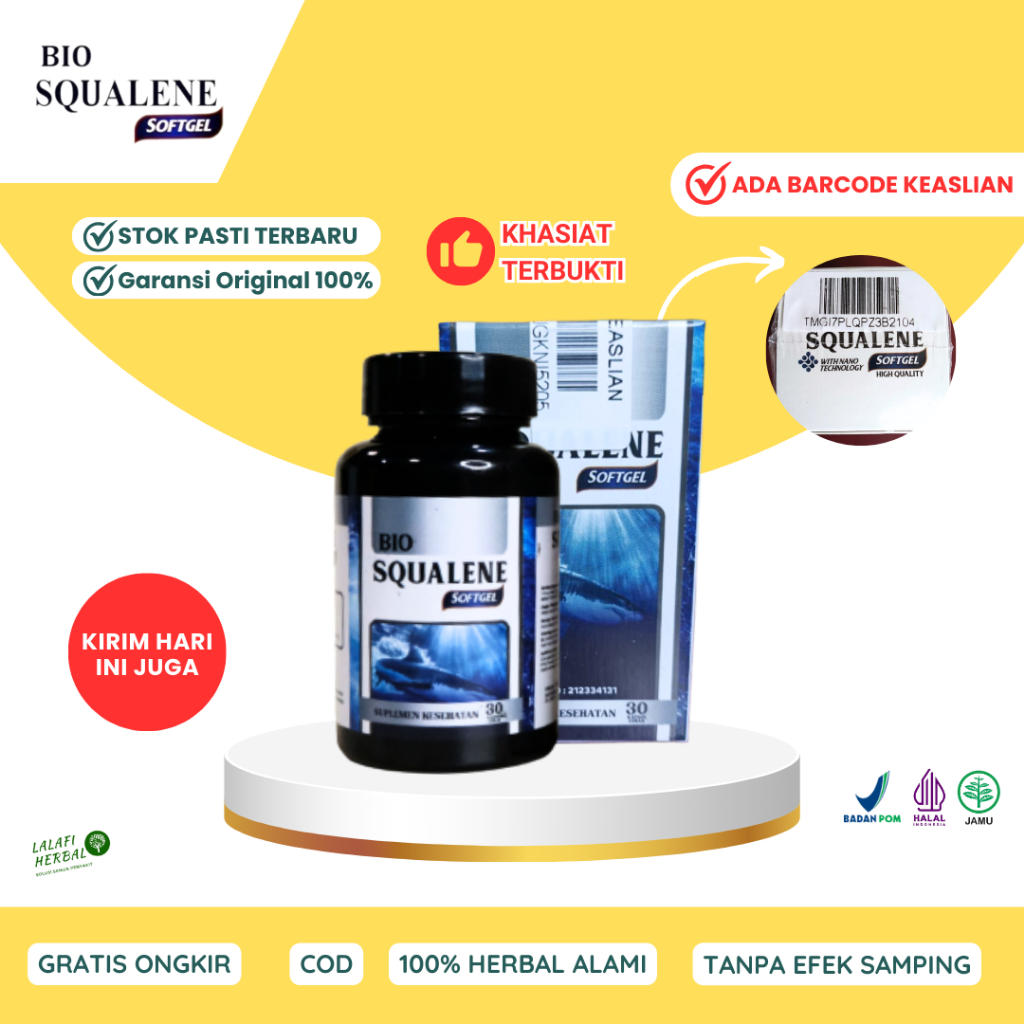 Jual Bio Squalene Softgel Original Minyak Hati Ikan Hiu Asli 100% Fish ...