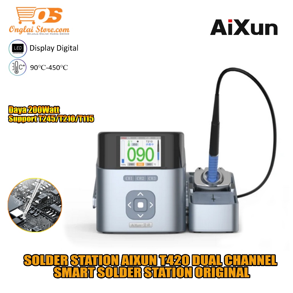 Jual Aixun Solder Station T420 Dual Channel Intelligent Smart Solder ORIGINAL | Shopee Indonesia