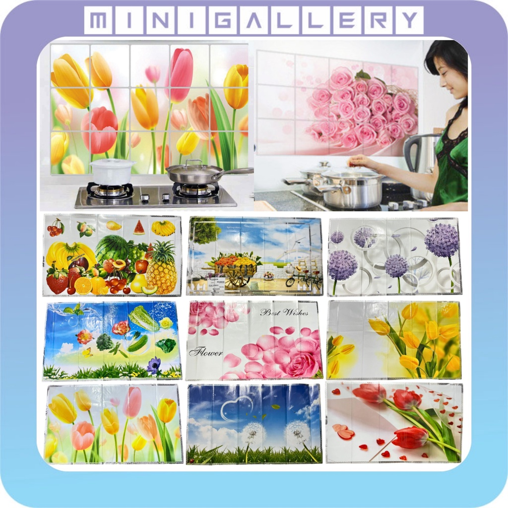 Jual Sticker Dapur Wallpaper Dapur Kitchen Wall Sticker WC Anti Minyak ...