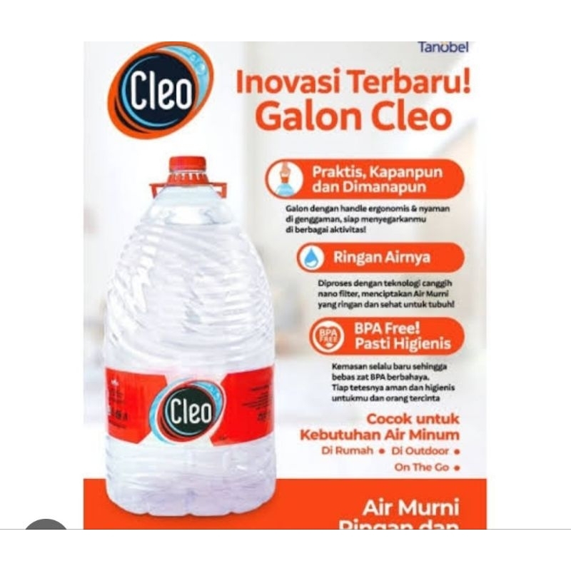 Jual AIR MINERAL CLEO GALON 13 LITER GALON SEKALI PAKAI | Shopee Indonesia