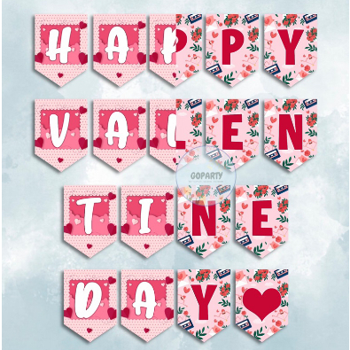 Jual BUNTING FLAG BANNER VALENTINE LOVE EVENT BENDERA DEKORASI DINDING ...