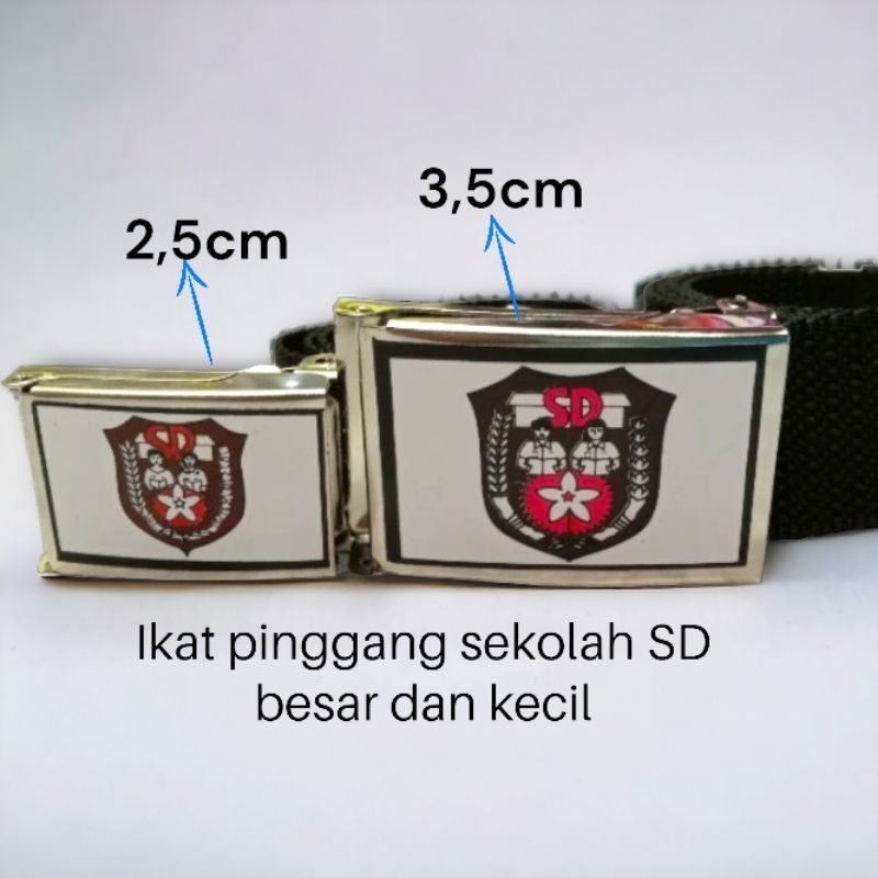 Jual ikat pinggang anak sekolah sd ukuran besar dan kecil/gesper ...
