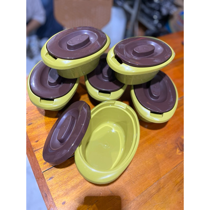 Jual Tempat Sayur + Tutup Midori SET ( 6 Pcs ) / Wadah Saji / Basi Oval ...