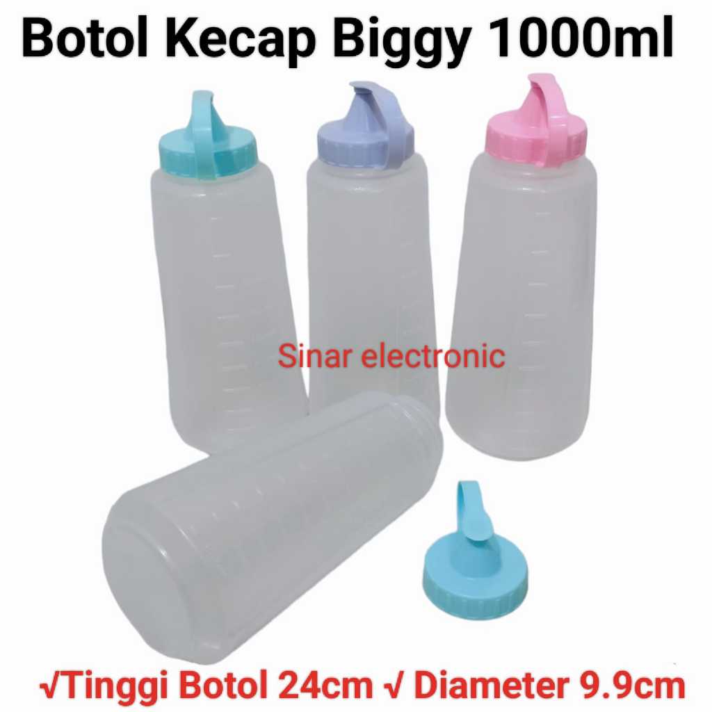 Jual Botol Kecap Vina / Botol saus / botol kecap plastik 1000ml Biggy ...