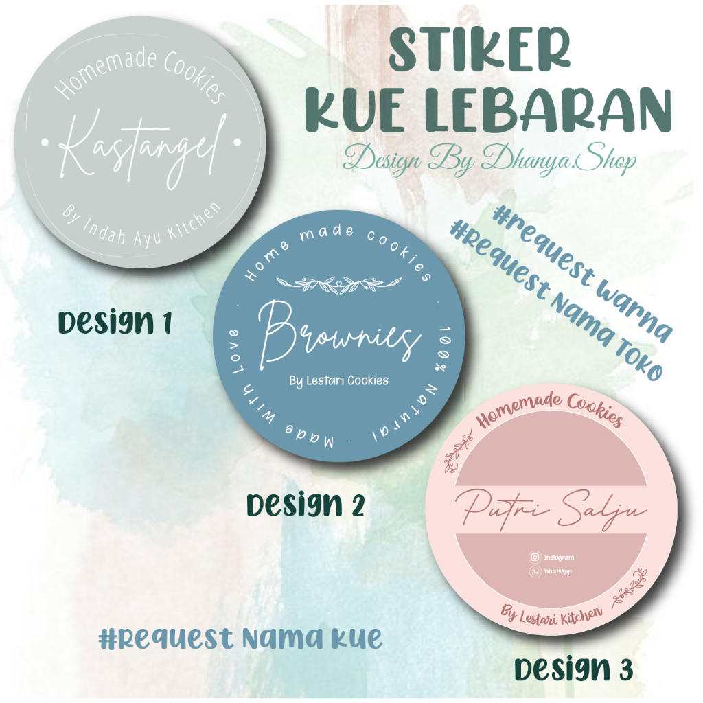 Jual STIKER KUE LEBARAN / LABEL KEMASAN TOPLES KUE / STIKER KUE ESTETIK ...