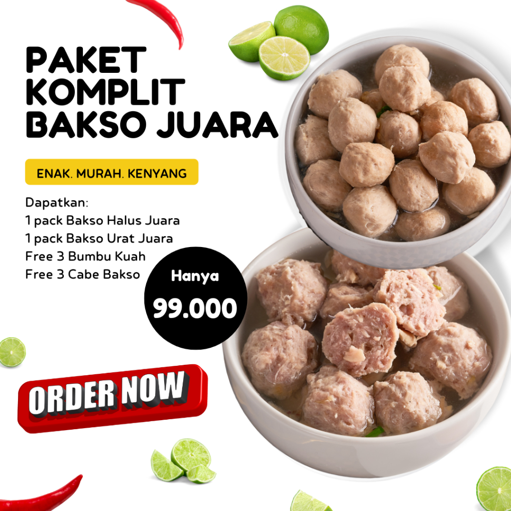 Jual Paket Komplit Bakso Juara Bakso Halus Urat Sapi Warisan Ibu ...