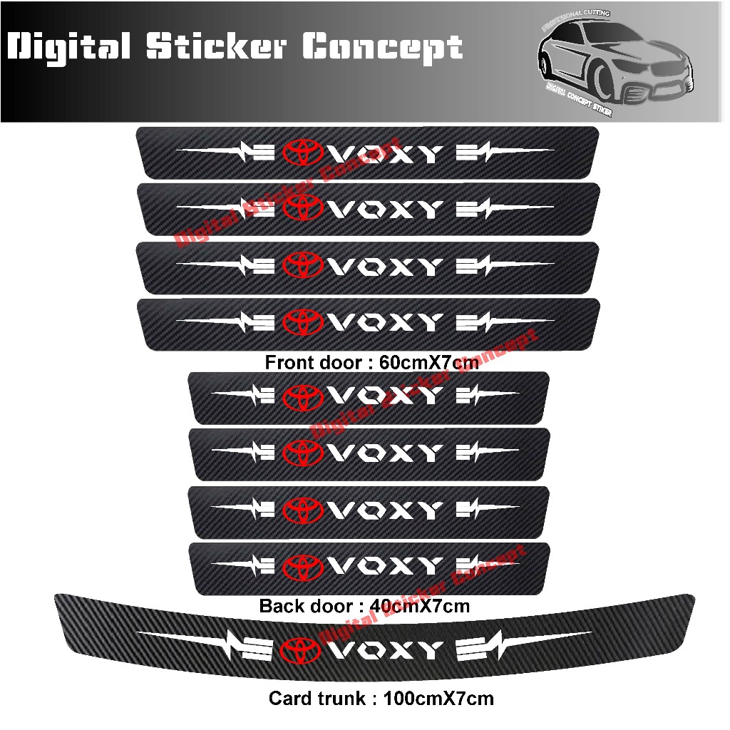 Jual 9 Pcs Stiker Pelindung Pintu Mobil Voxy 3D Door Sill Plate Guard ...