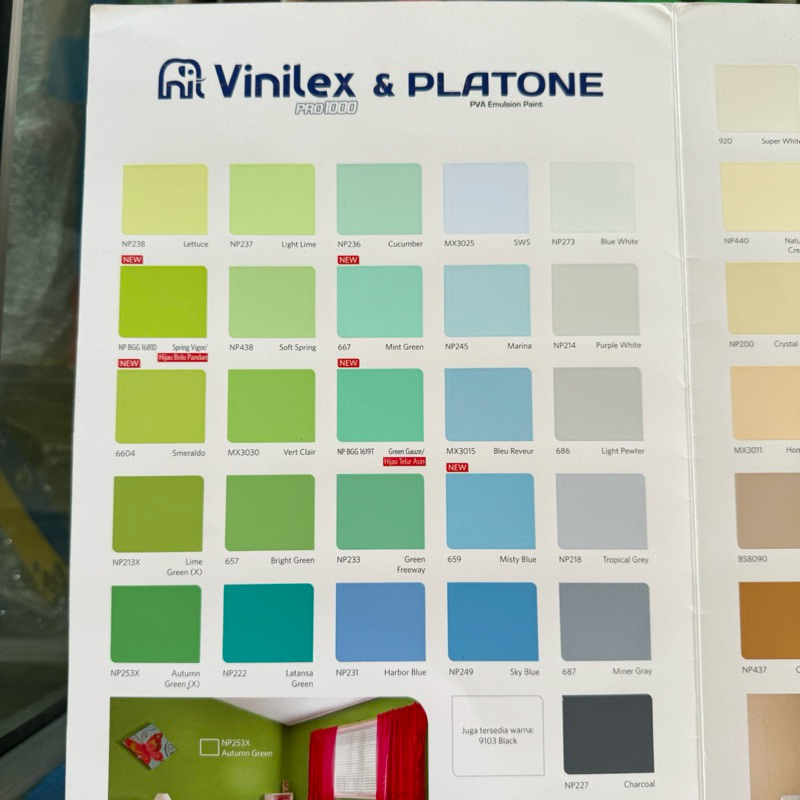 Jual VINILEX PRO 1000 WARNA CAT TEMBOK PLAFON GALON 20 KG - CAT TEMBOK ...