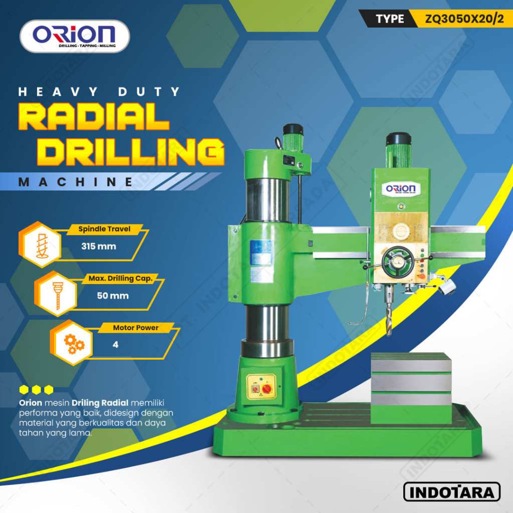 Jual Mesin Bor Duduk Orion Radial Drilling Machine ZQ3050X20/2 | Shopee ...