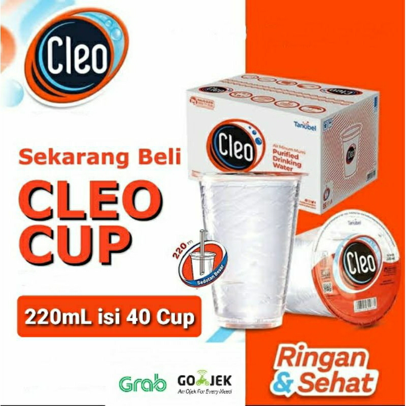 Jual Depo Air CLEO Gelas 220 ml 1 dus isi 40 Cup | Shopee Indonesia