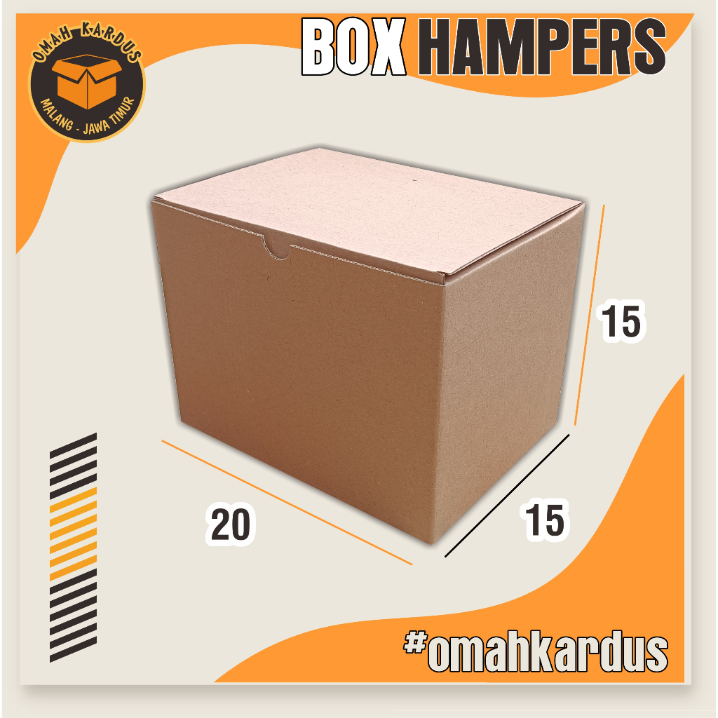 Jual Box Hampers 20x15x15 cm / kardus box polos / kardus diecut / box ...