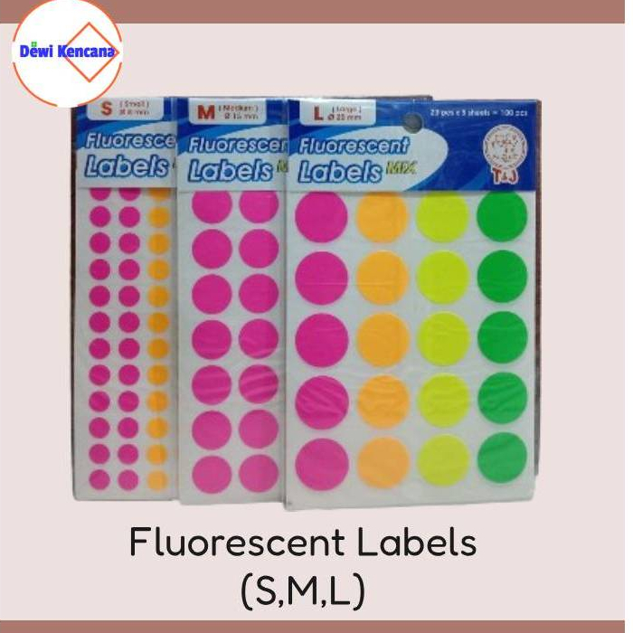 Jual Sticker Dot | Fluorescent Labels Mix | Shopee Indonesia