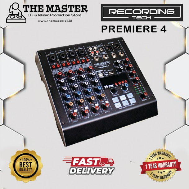 Jual Recording Tech PREMIERE 4 PREMIERE4 Channel USB Audio Mixer ...