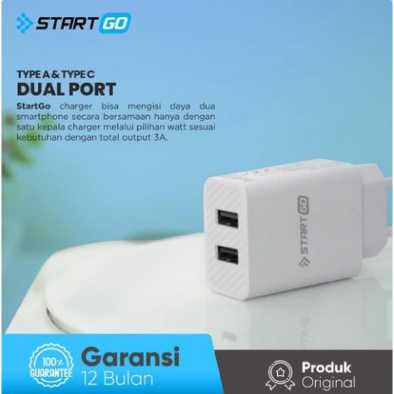 Jual Adaptor StartGo Type A & Type C || Dual Port || kepala cas ...