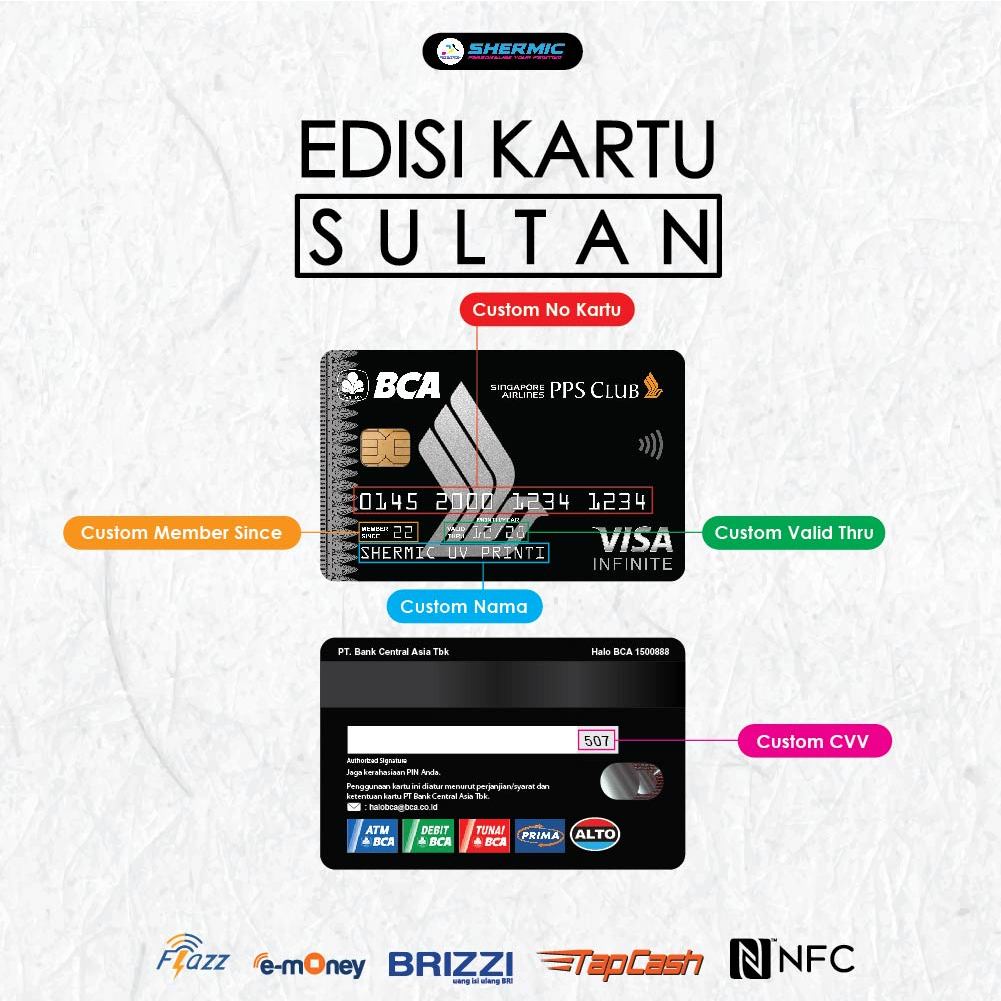 Jual Custom Print UV Edisi Sultan Ekslusif BLACK CARD | Shopee Indonesia