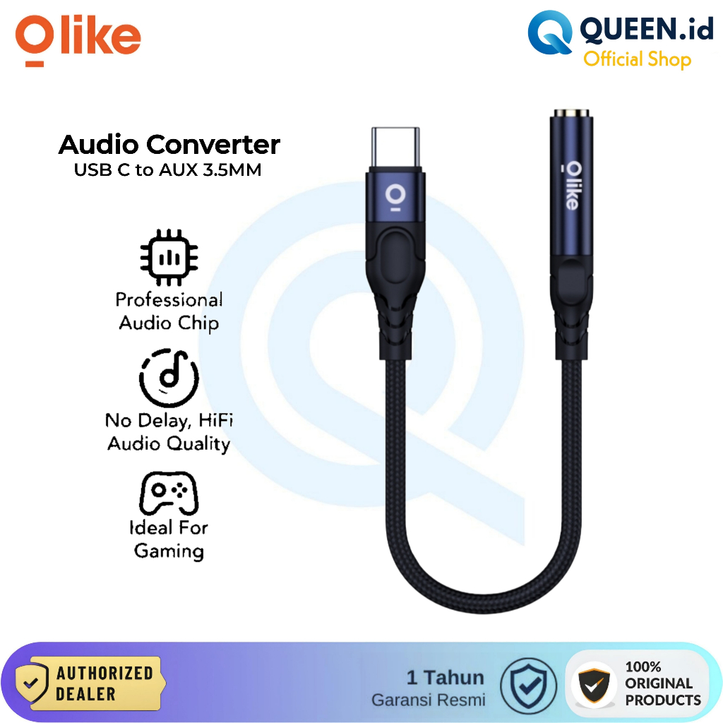 Jual Olike ATC1 Audio Converter Adapter TYPE C to AUX 3.5mm Jack Audio ...