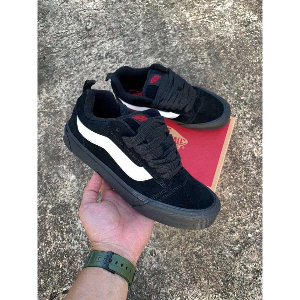 Jual Vans Knu Skool klasik hitam pria&wanita 100% Authentic(GRATIS KAOS ...