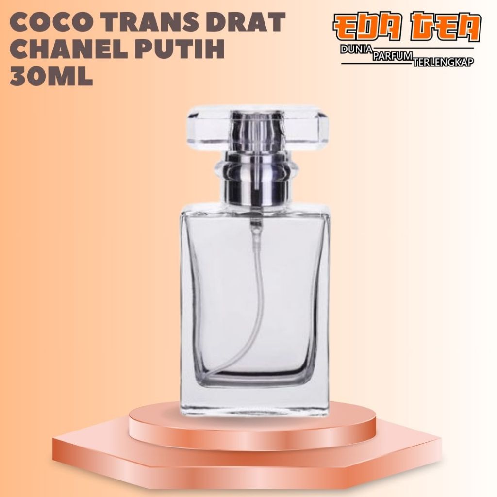 Jual BOTOL PARFUM SPRAY COCO TRANS PUTIH ( DRAT ) 30ML HARGA PERLUSIN ...