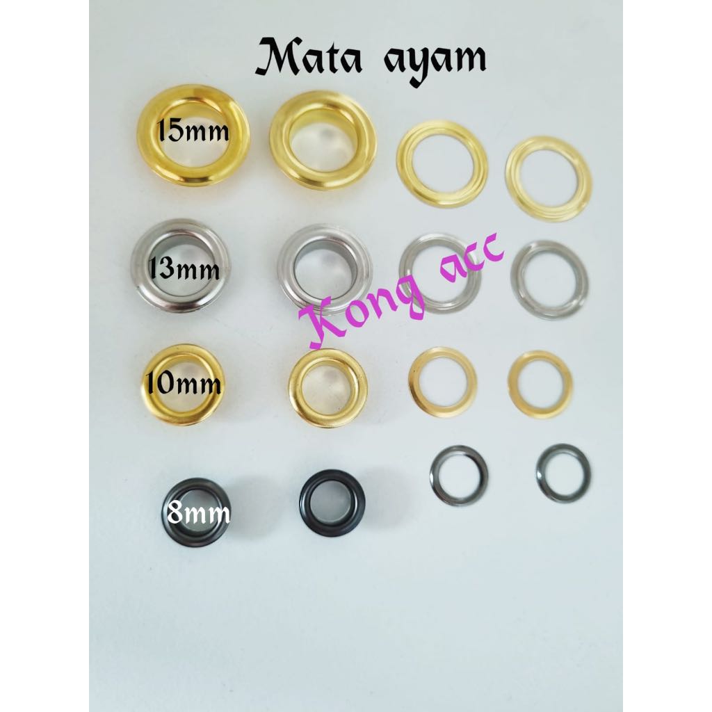 Jual RING / MATA AYAM SIZE 8 MM , 10 MM, 13 MM, 15 MM dan 21 MM / 1 ...