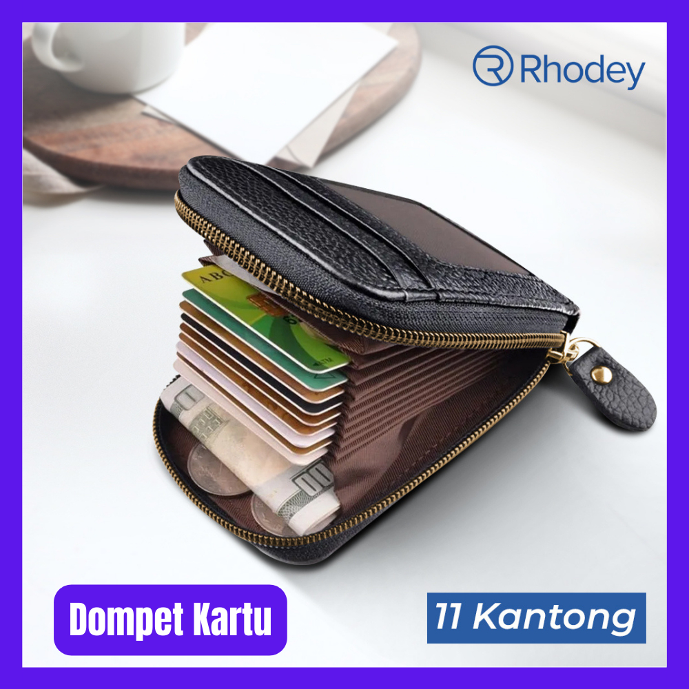 Jual Dompet Kartu Travel Bahan Kulit PU Multifungsi Rhodey - Black ...
