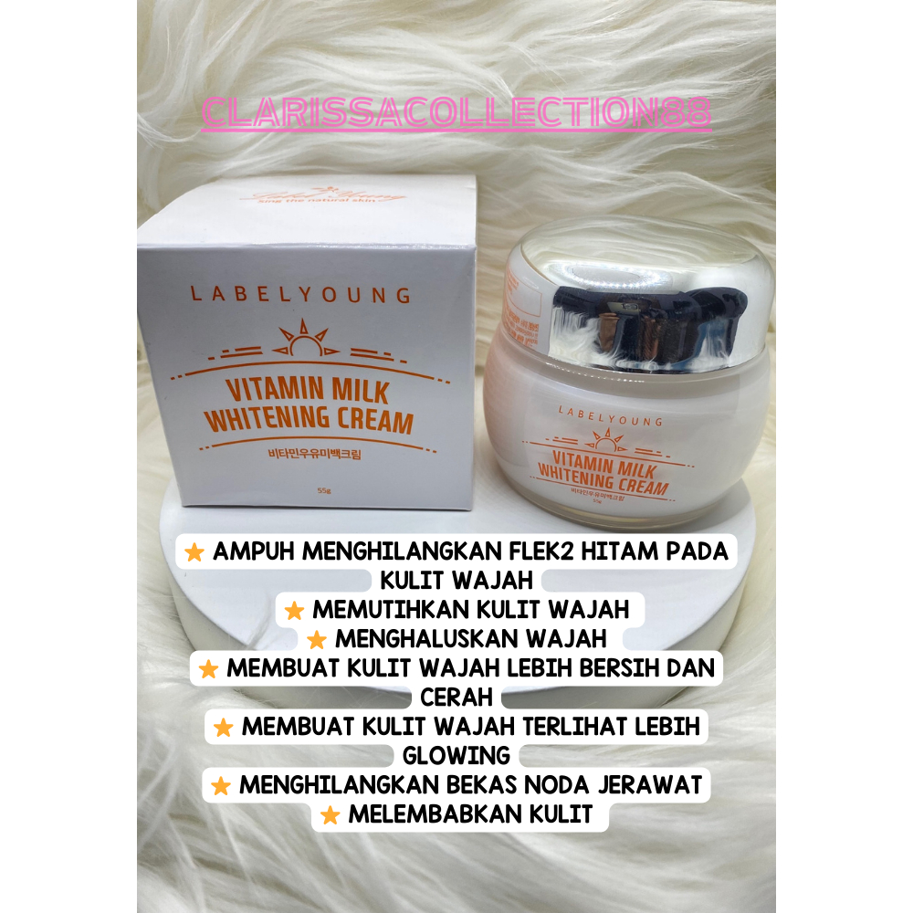 Jual LABELYOUNG LABEL YOUNG VITAMIN MILK CREAM PUTIH GLOWING ORIGANAL ...