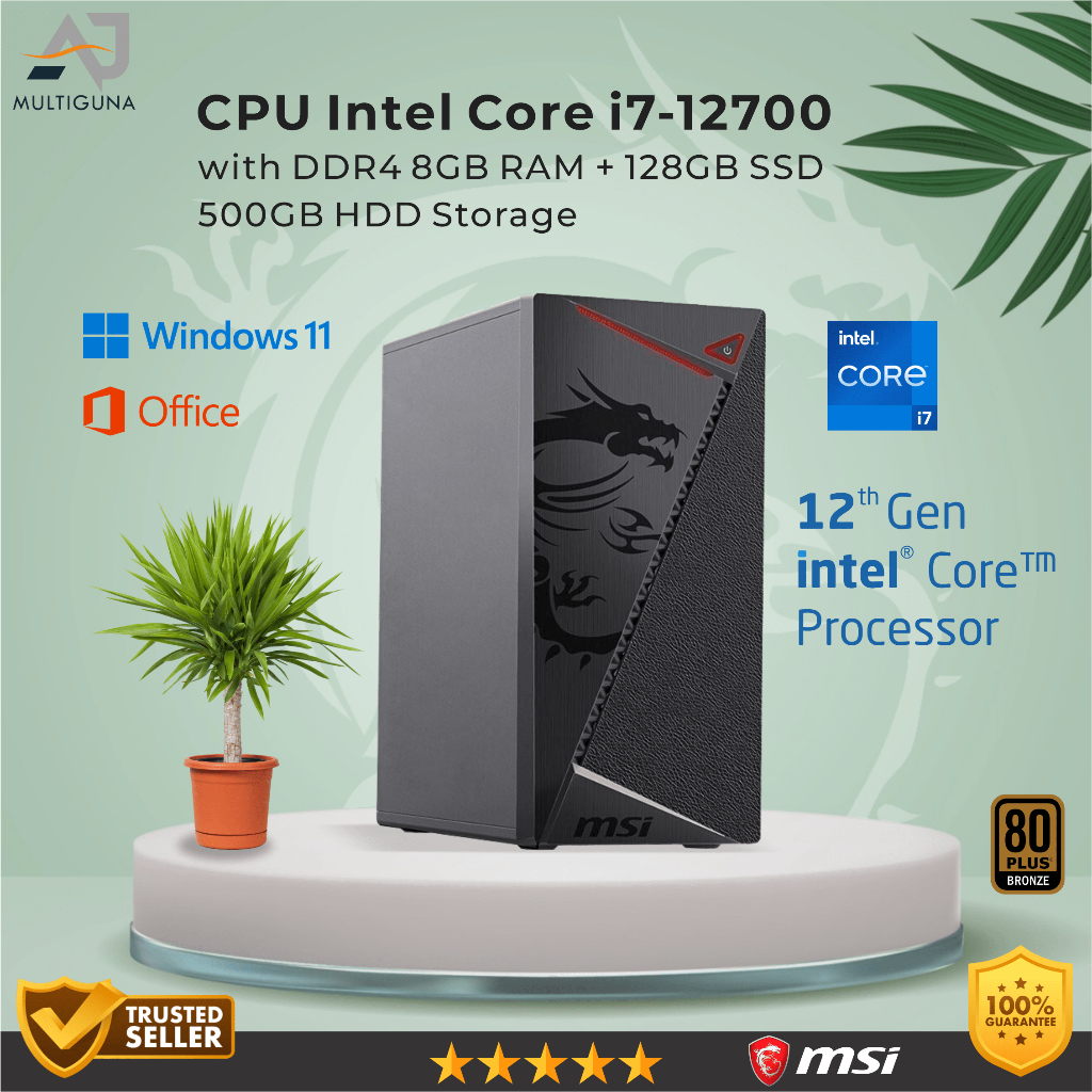 Jual CPU PC Komputer Intel Core i7-12700 Gen-12 RAM 8GB SSD Rakitan Office | Shopee Indonesia