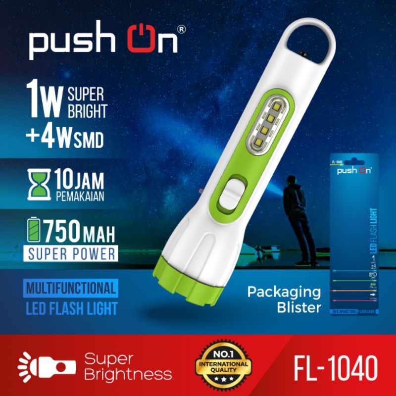 Jual Senter rechargaeble plus emergency fl 1040 4+1led flash light ...