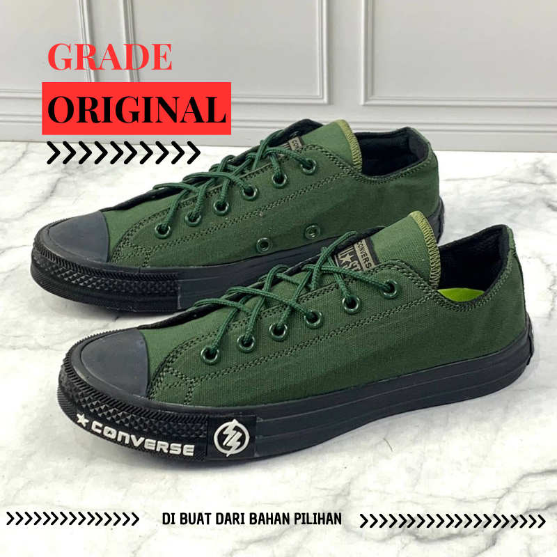 Jual Sepatu Pria Wanita Converse All Star Hijau Army limited edition ...