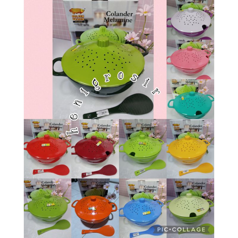 Jual K0101K Colander set tutup dan centong melamin golden dragon ...