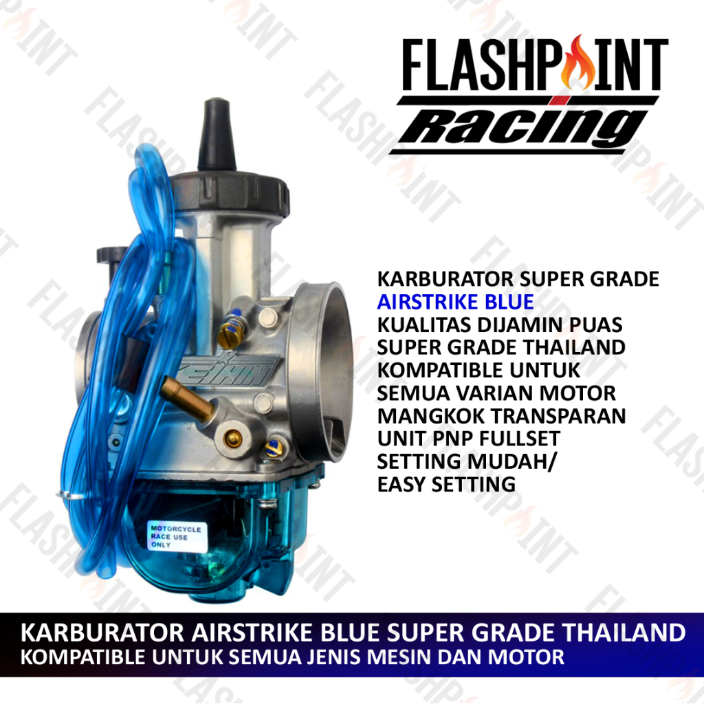 Jual (BISA COD) KARBURATOR PWK TUTUP BULAT AIRSTRIKE RACING BIRU TRANSPARAN PWK 24 26 28 30 33 ...