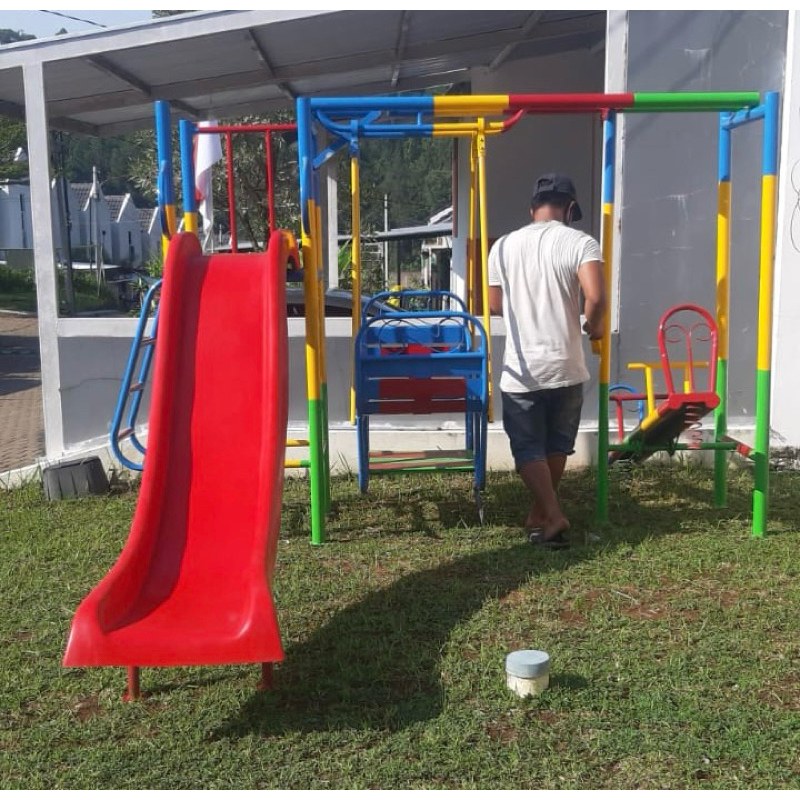 Jual mainan playground mainan set outdoor perosotan ayunan free ongkir ...