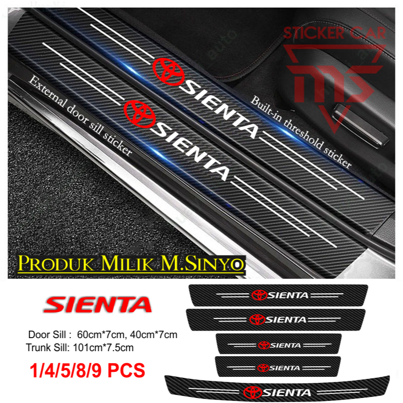 Jual sticker stiker sienta racing karbon fiber pelindung pijakan pintu ...