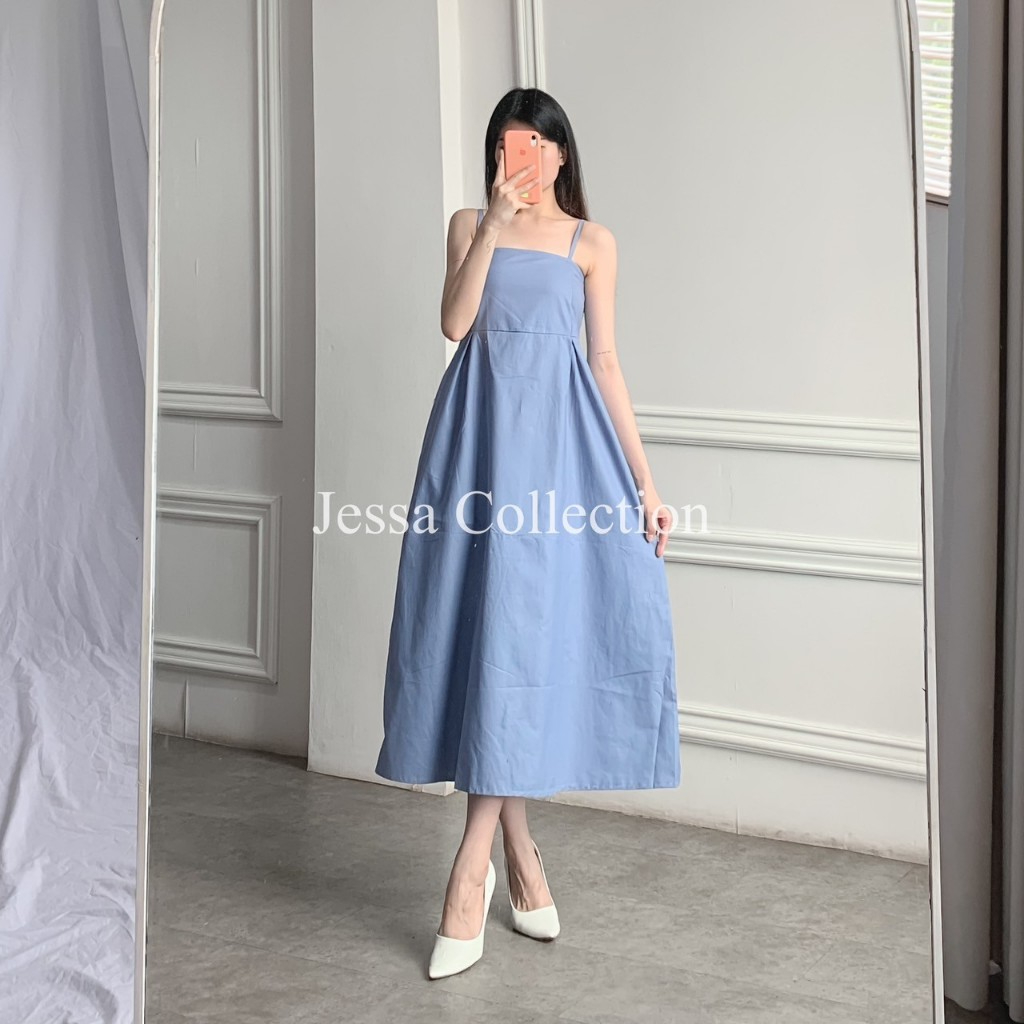 Jual Premium Napoly Sleeveless Dress TH 622 / 757 COTTON Gaun Panjang ...