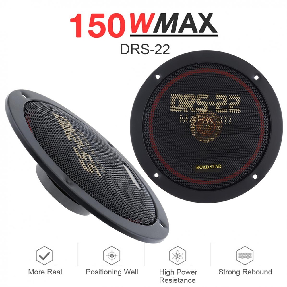 Jual ROADSTAR Speaker Mobil HiFi 6.49 Inch 150W 2 PCS - DRS-22 - Black ...