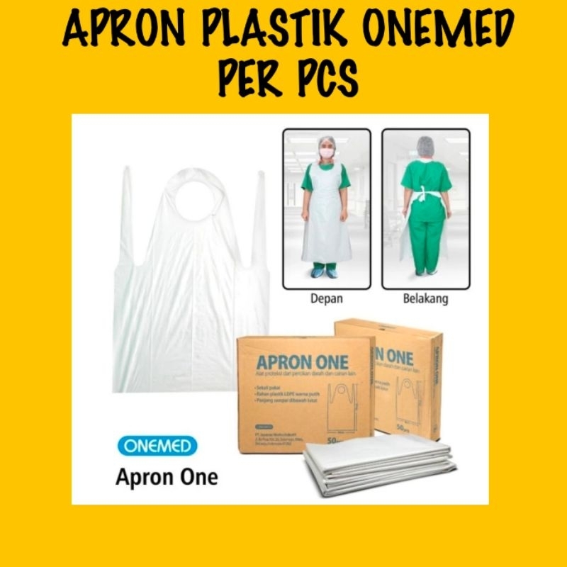 Jual PER PCS Apron Plastik Onemed/Apron Sekali Pakai Onemed/Apron Bedah ...