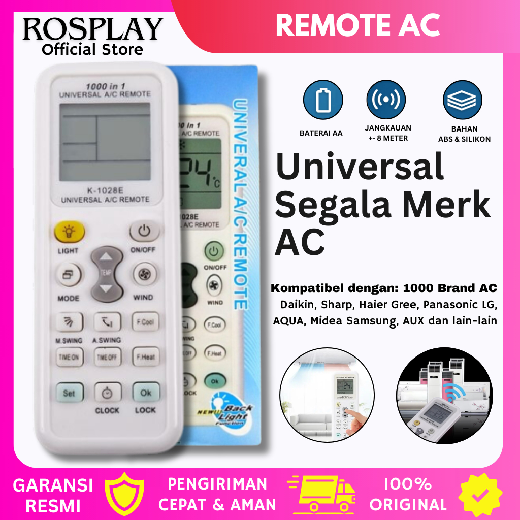 Jual Remot Remote AC Multi Universal K-1028E ASLI ORIGINAL BARU ...