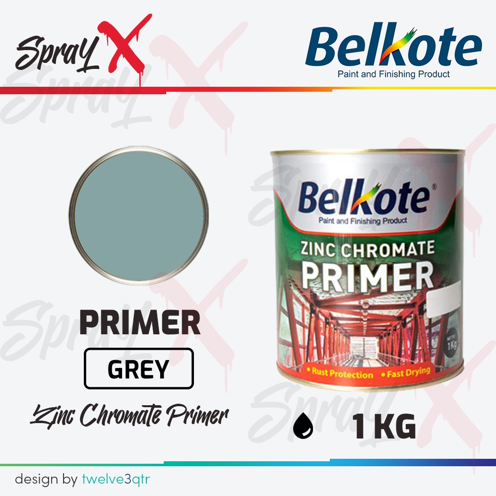 Jual BELKOTE ZINC CHROMATE PRIMER WHITE & GREY 1KG / CAT MENI BESI ANTI ...