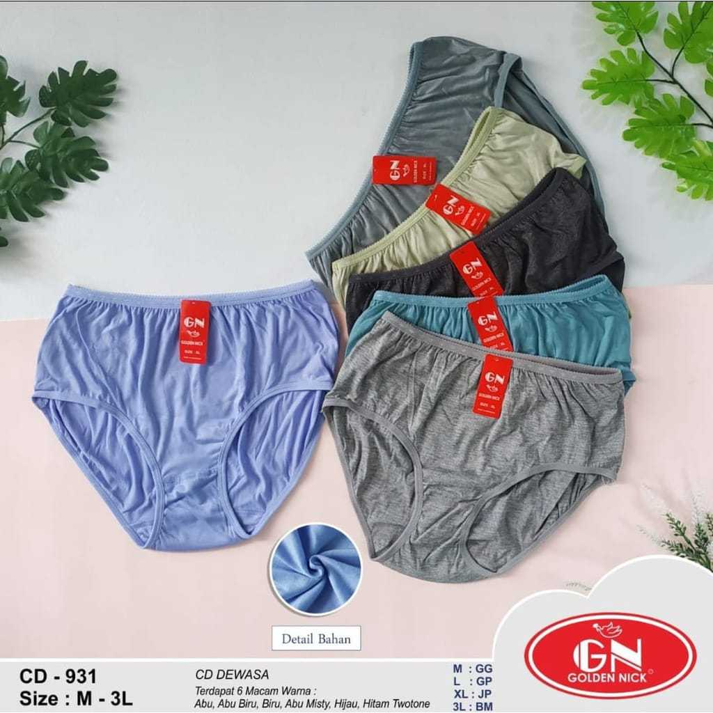 Jual CD Isi 6 Pcs Celana Dalam Underwear Golden Nick Original Murah Celana Dalam Wanita YUTIND ...