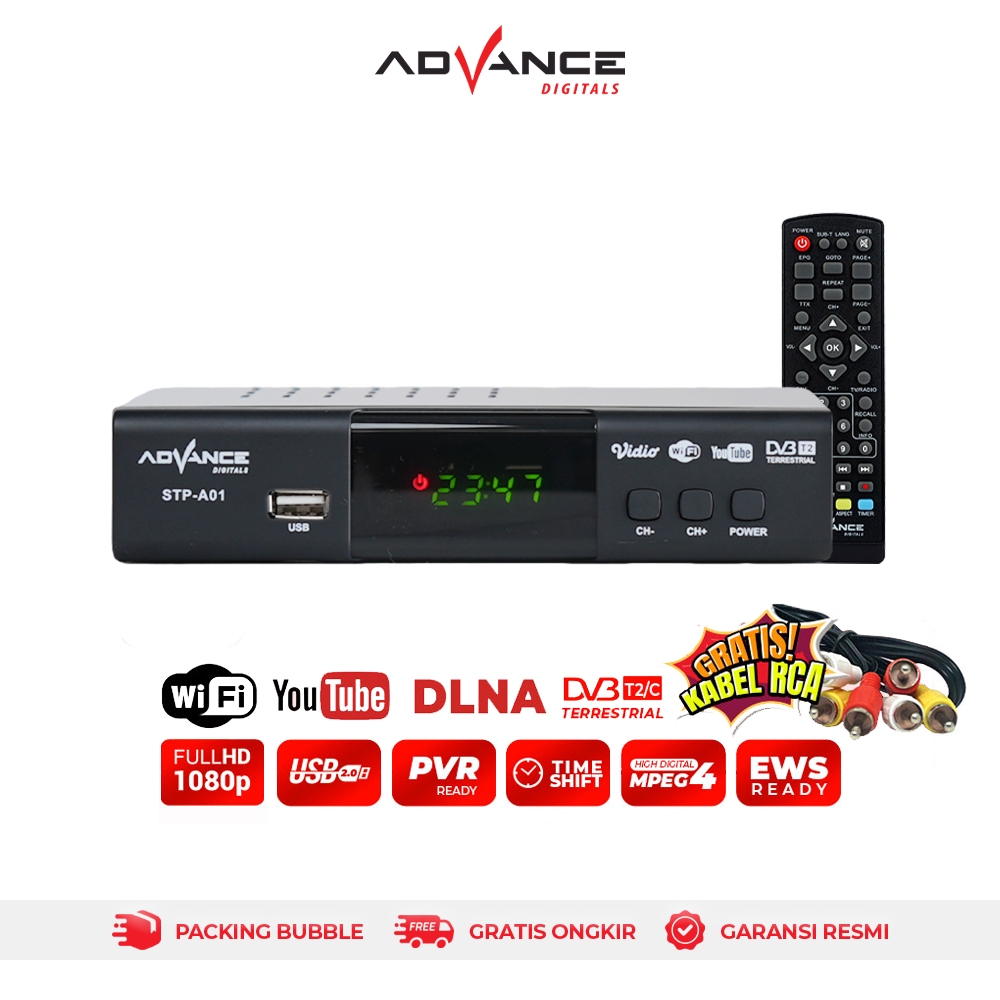 Jual Advance STP-A01 Set Top Box TV Digital Receiver STB DVB-T2 Siaran Lengkap Bisa Youtube ...