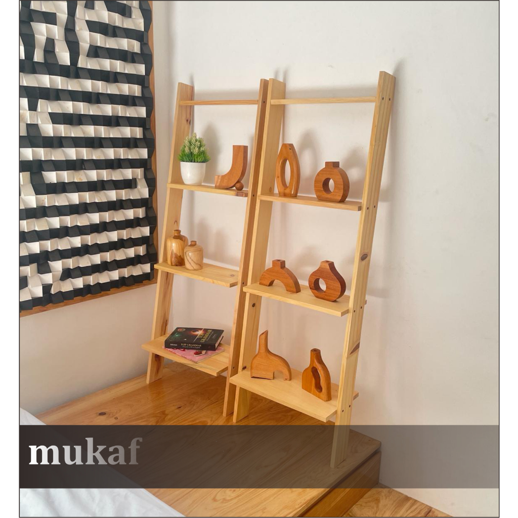 Jual Rak Kayu Dekorasi Dinding 4 Susun Portable Tempat Penyimpanan Buku ...