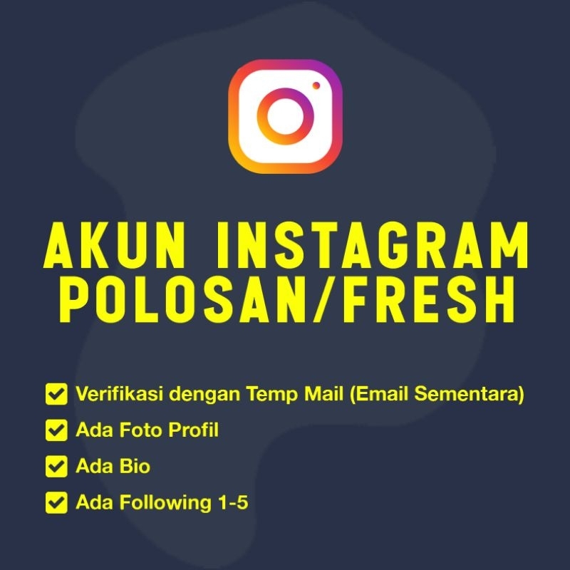 Jual AKUN INSTAGRAM KOSONGAN FRESH POLOSAN HIGH QUALITY | Shopee Indonesia
