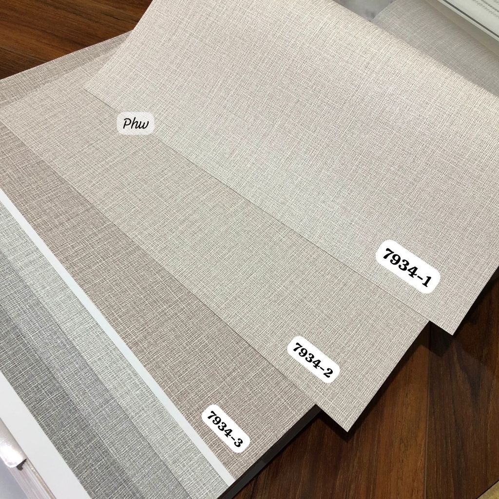 Jual Wallpaper Dinding Polos Varian Tekstur Kain Cream Abu 7934 7927 ...
