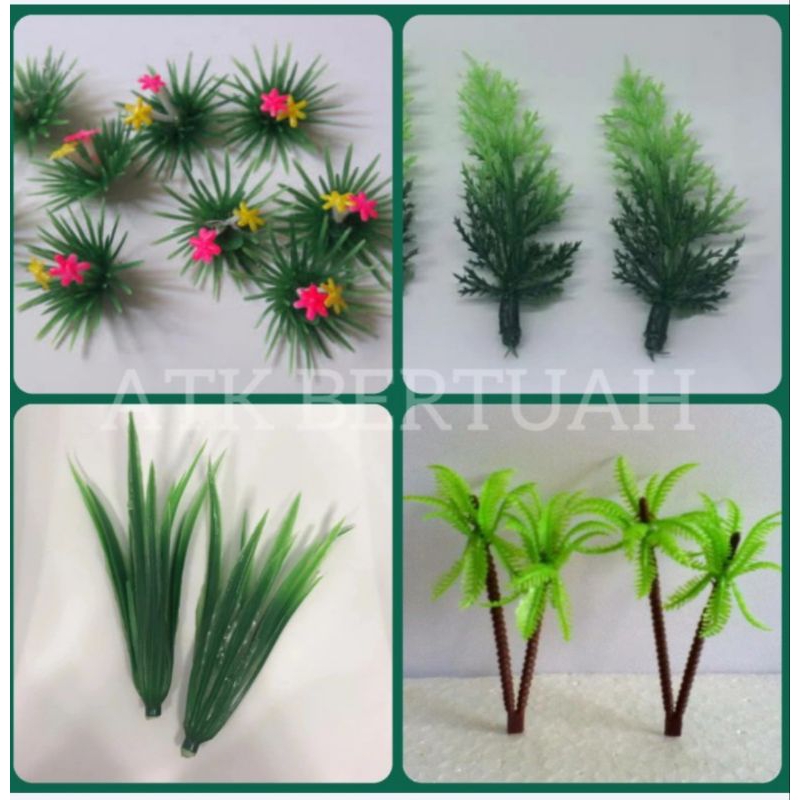 Jual MINIATUR RUMPUT BUNGA CEMARA POHON KELAPA HIASAN PRAKARYA RUMAH ...